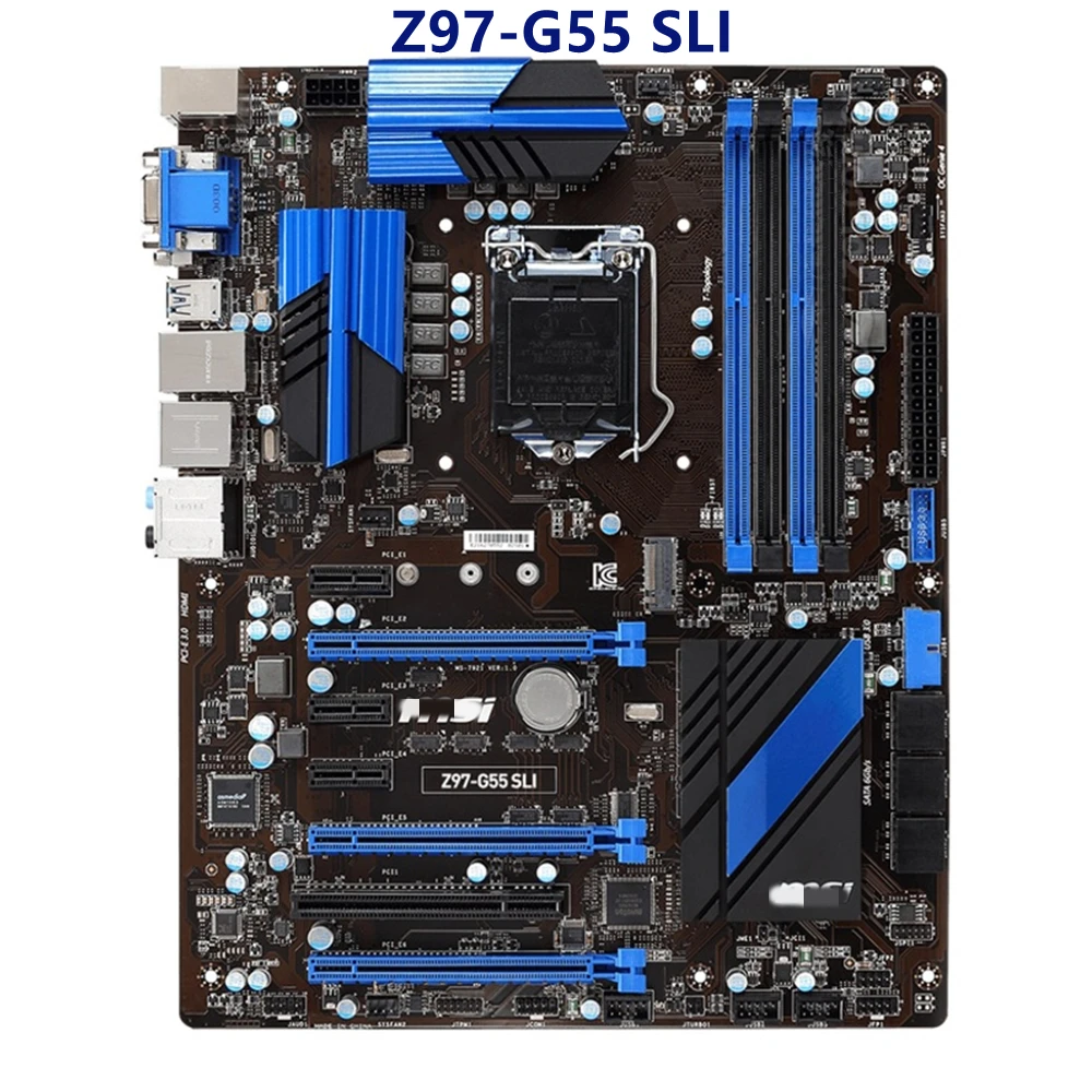 LGA 1150 MSI Z97 G55 SLI Placa base DDR3 32GB PCI E 3,0 M 2 VGA DVI i7 ...