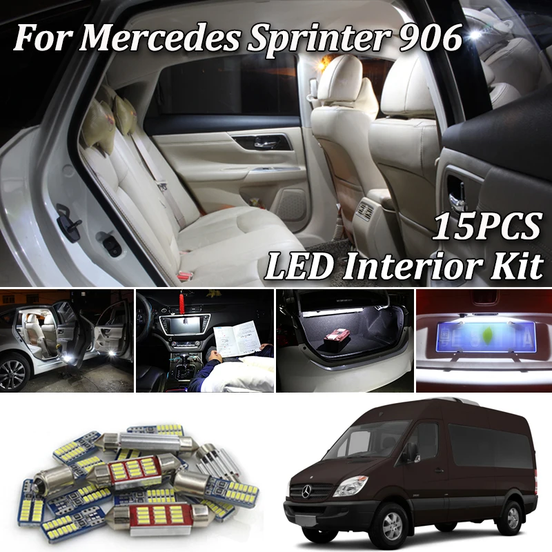 15pc x Canbus LED bulb interior dome map Light kit For Mercedes Benz ...