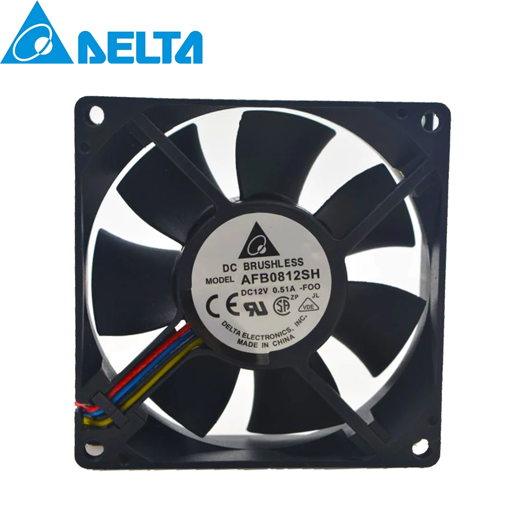 For Delta Afb0812sh 8025 Dc 12v 0.51a High- Speed Air Volume Pwm Ball ...