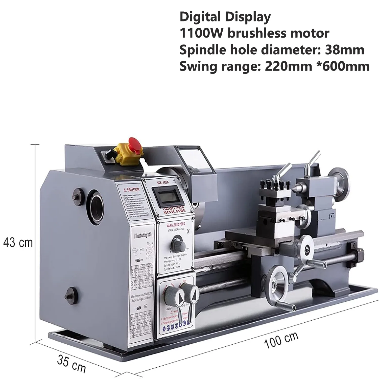 8-7-x-23-6-Metal-Lathe-1100W-Mini-Precision-Metal-Lathe-200-x-600MM ...