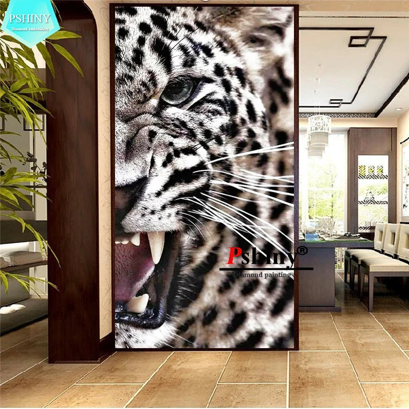 Craft Supplies & Tools Mosaic Making Cross Stitch Roaring Leopard 5D ...