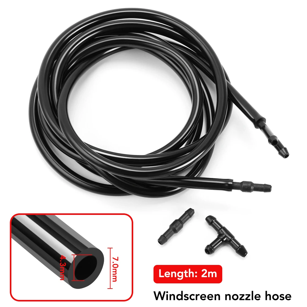 2m 3.5mm Universal Windshield Washer Nozzle Hose Tube Pipe Front Window ...