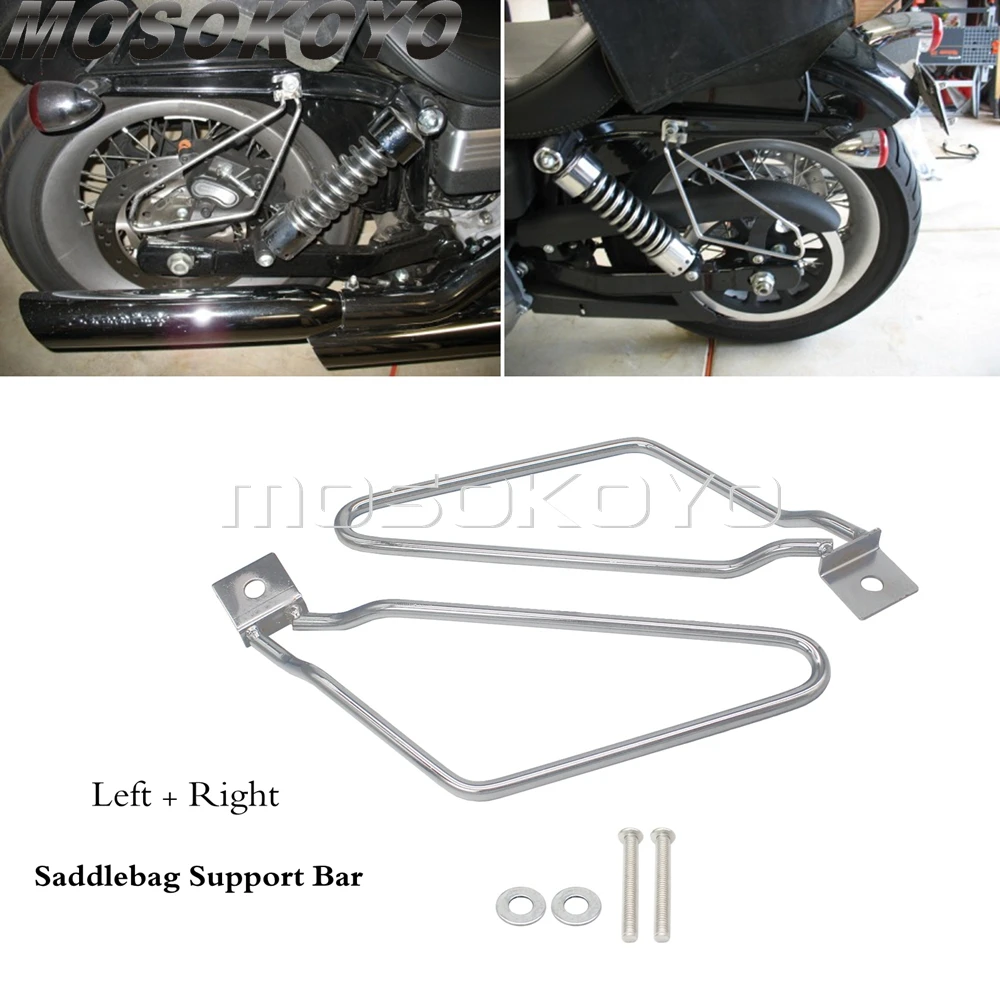 For Harley Sportster 883 Iron Xl883n Chrome Saddlebag Holder Bracket ...