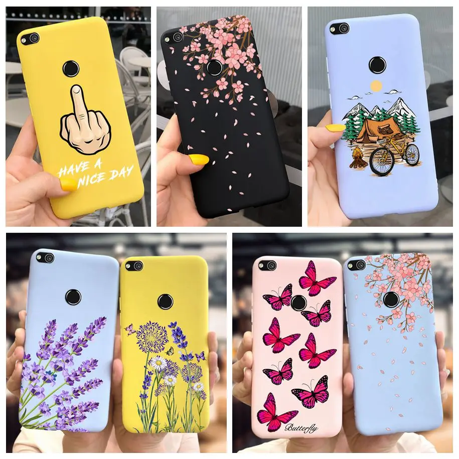 Funda blanda para Huawei P8 Lite 2017, cubierta con flor de lavanda pintada para Huawei P9 Lite ...