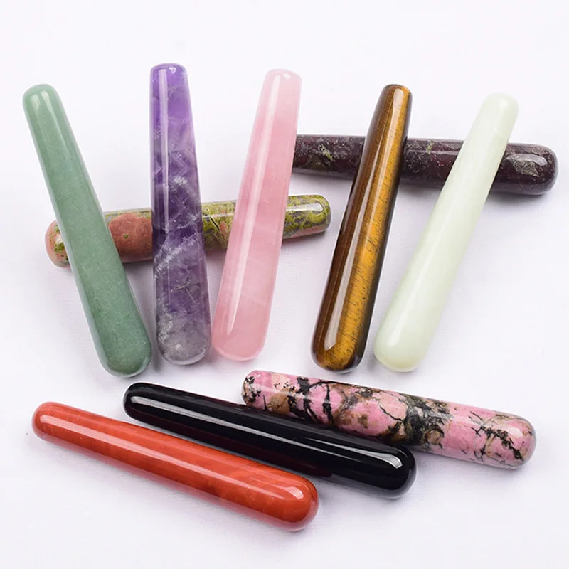 Rose Quartz Yoni Wand Natural White Crystal Massage Wand Obsidian Yoni ...