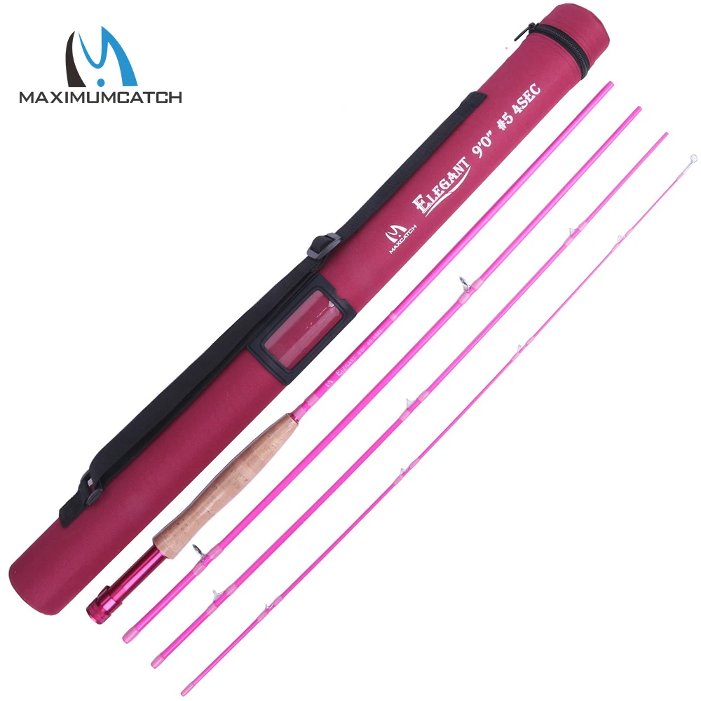 Maximumcatch 2/5wt 6'0''/9'0'' Pink Fly Rod 4sec 40t Carbon Fiber ...