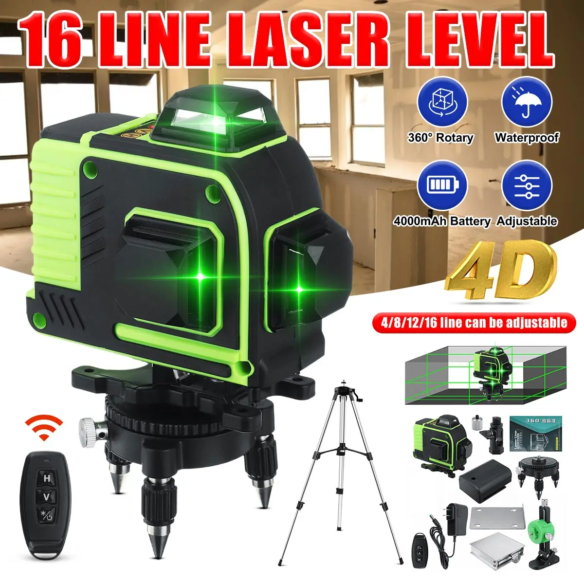 Level-Laser-16-Line-360-Horizontal-Vertical-Cross-4D-Green-Light-Laser ...