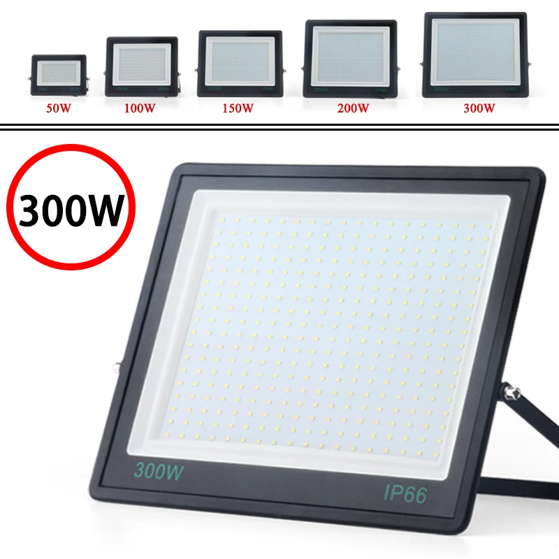 300W LED Floodlight 220V High quality Tempered Glass Flood Lights IP66 ...