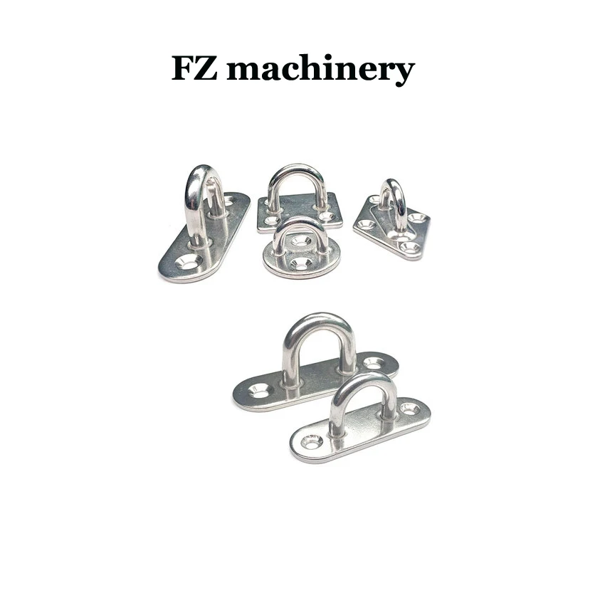 Solid-Stainless-Steel-Oblong-Plate-Staple-Ring-Hook-Many-sizes-For ...