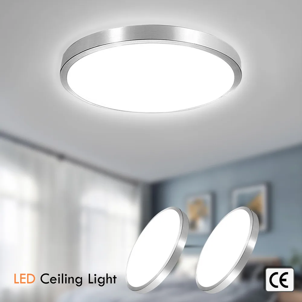 220V Ultra Thin LED Ceiling Light Chandelier Single Aluminum Edge Round ...