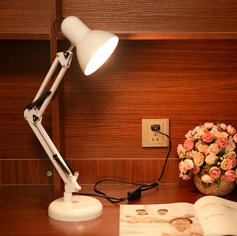 Long-Swing-Arm-adjustable-classic-desk-Lamps-E27-LED-with-switch-Table ...