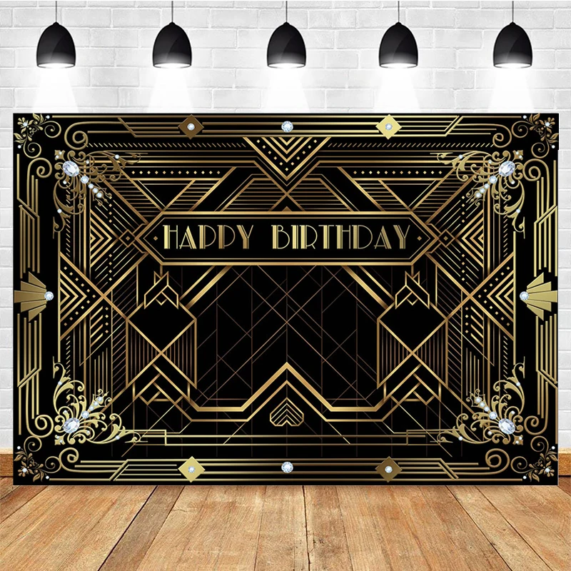 Great-Gatsby-Theme-Birthday-Party-Photography-Background-Black-Golden ...