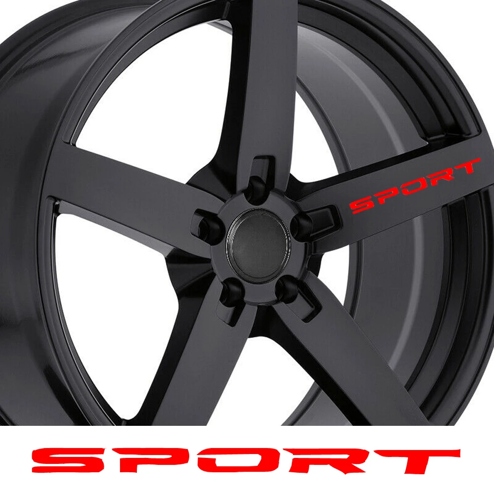 4pcs Creative Racing Sport Letter Sticker Auto Car Rims Wheel Pet Decal ...