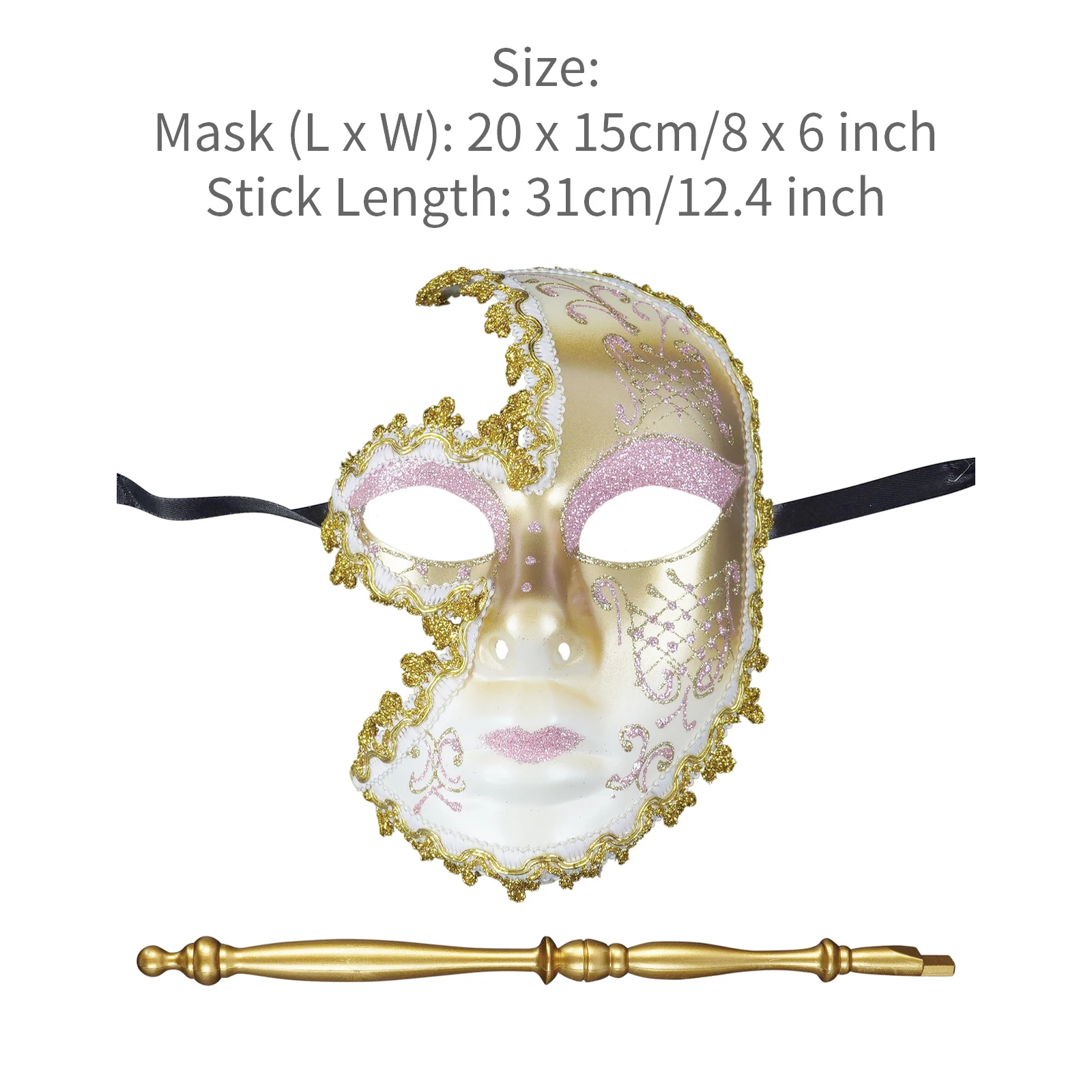 Female Masquerade Masks On A Stick
