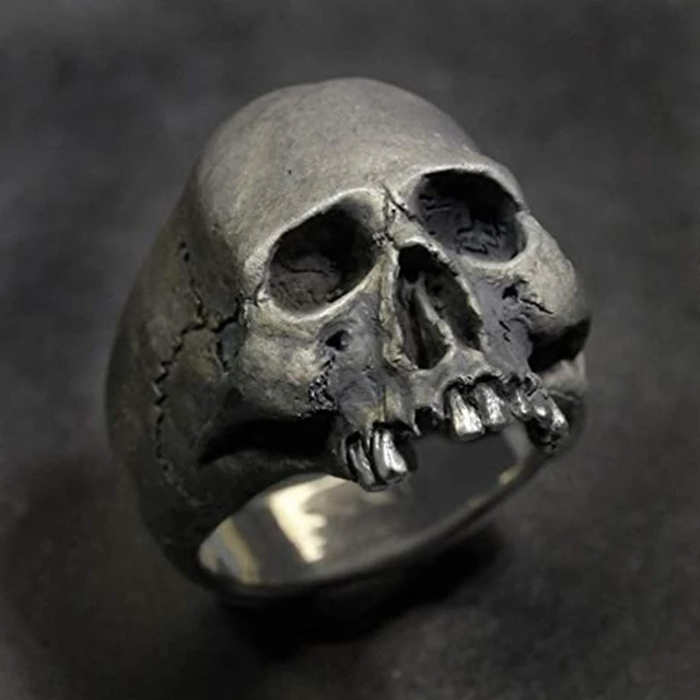 Gothic Punk Satanic Devil Skull Ring | Motorcycle Biker Jewelry