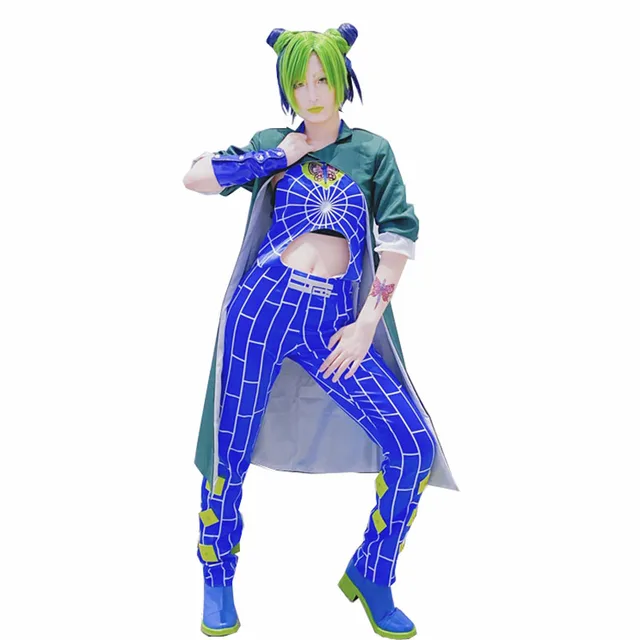 Anime JoJo's Bizarre Adventure Jolyne Cujoh Cosplay Costume Full Set ...