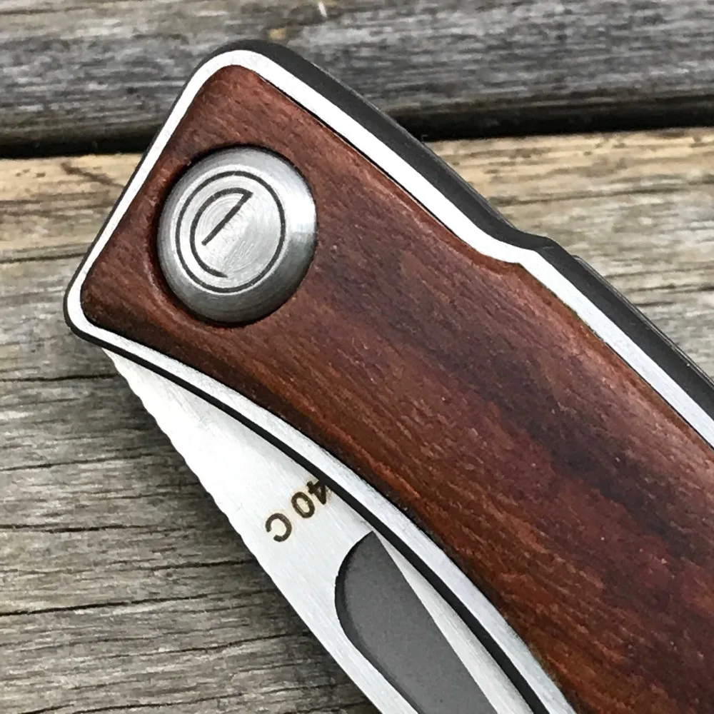 LDT CR Складной нож 440C Лезвие стали черное дерево ручка Открытый тактический охотничий кемпинг ...