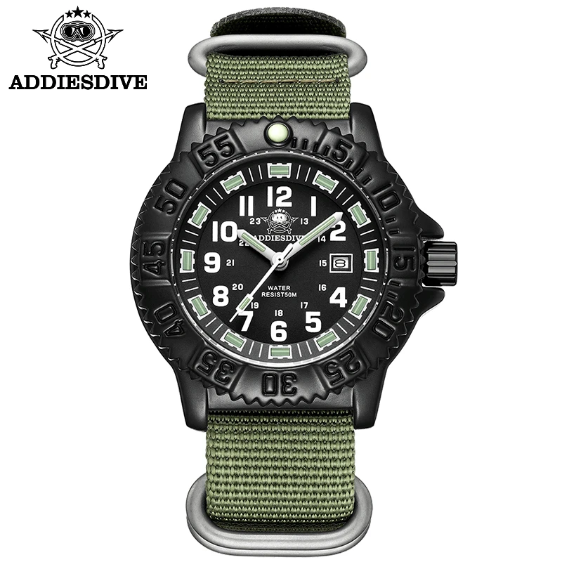 Addies dive Military Watches Men Fahsion Casual Sports NATO nylon watch ...