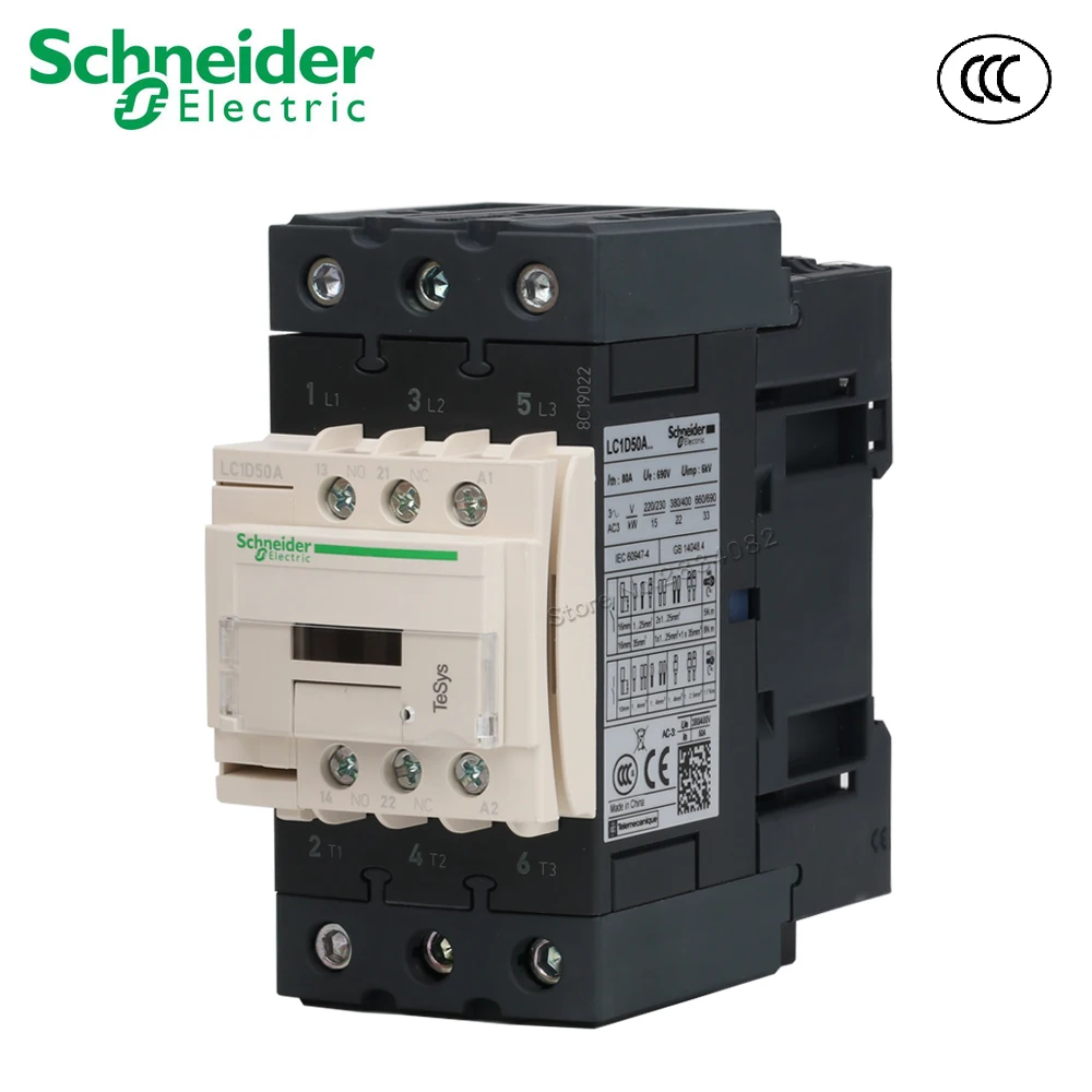 Schneider Contactor de corriente alterna de 50A, 3P, 50/60Hz, voltaje ...