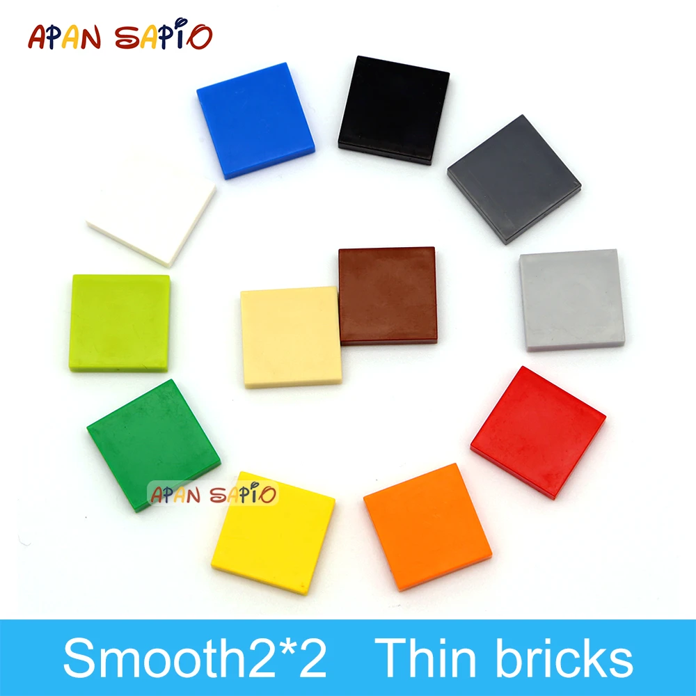 200pcs Diy Building Blocks Figure Bricks Ceramic Tile 2x2 Educational ...