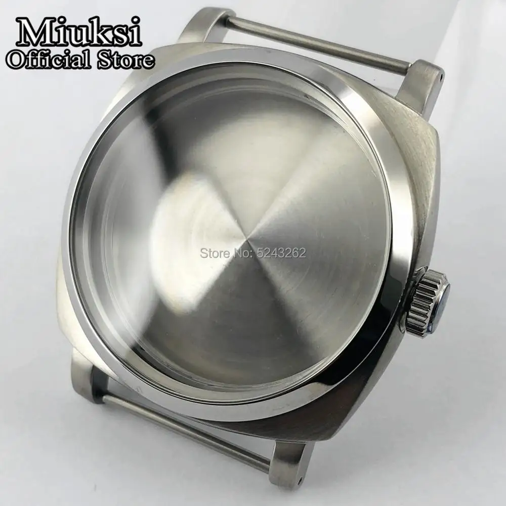 Miuksi 47mm brushed stainless steel top watch case fit ETA 6497 6498 ...