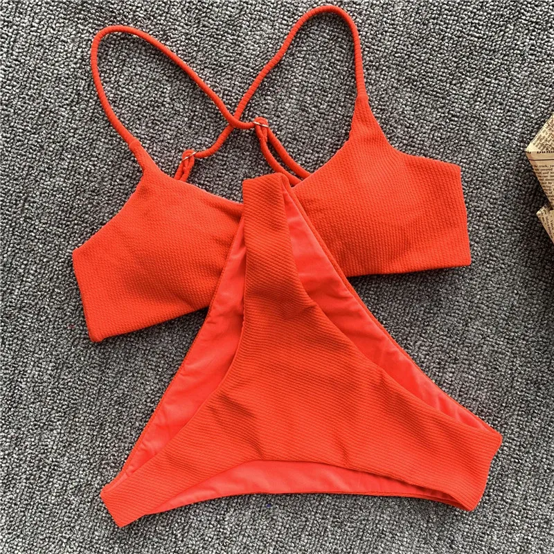 Vigorashely 2019 Sexy Tied String Bikini Set Women Buckle Swimsuit ...