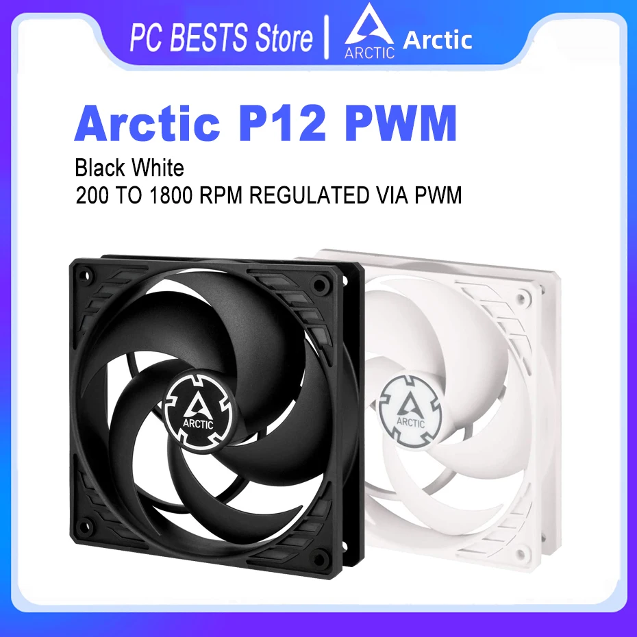 Arctic P12 120 Mm Black White Case Fan Pressure-optimised Very Quiet ...