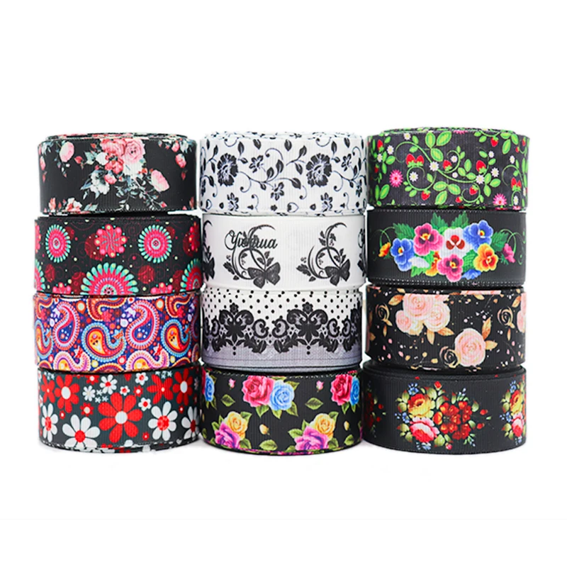 Ribbon Grosgrain Flores 3 Inch | Grosgrain Ribbons Rose Pattern - 5 ...
