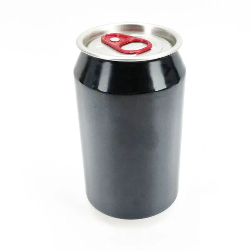 Kegland FULL APERTURE ALUMINIUM DISPOSABLE BEVERAGE/BEER CANS BLACK SKIN WITH LIDS(300 UNITS X ...