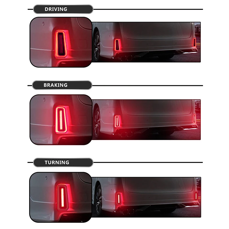 2x led rear bumper reflector Toyota Alphard Vellfire 30 series 2015 ...