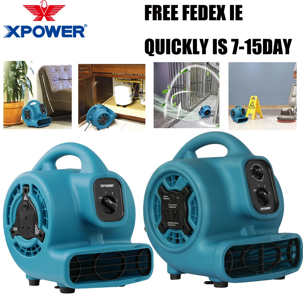 XPower Big Powerful Mighty Air Mover Dryer Carpet Floor Fan Utility Air ...