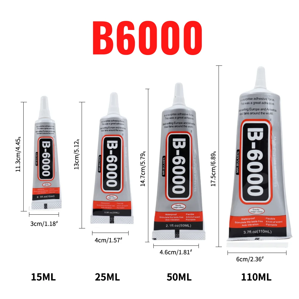 15ML 25ML 50ML 110ML Bulaien B6000 Clear Contact Phone Repair Adhesive ...