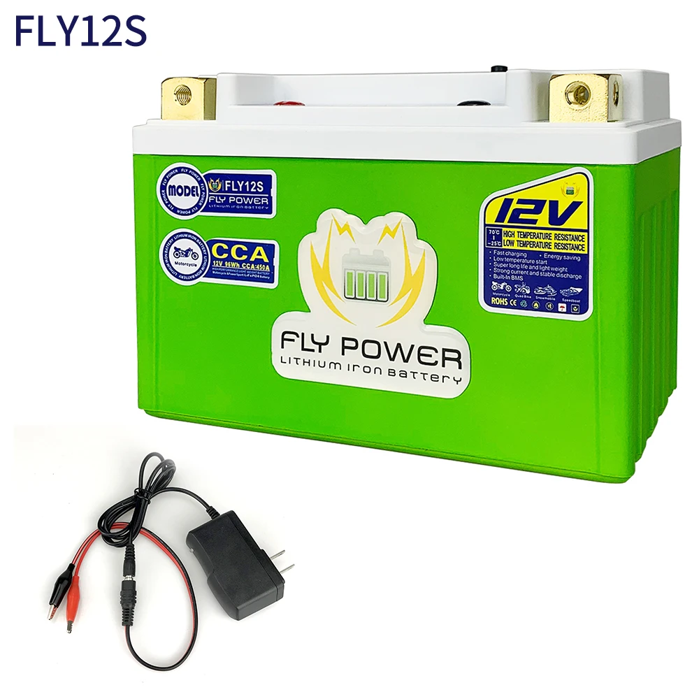 FLY12S-12V-LiFePO4-Motorcycle-Battery-CCA-450A-Lithium-Iron-Phosphate ...