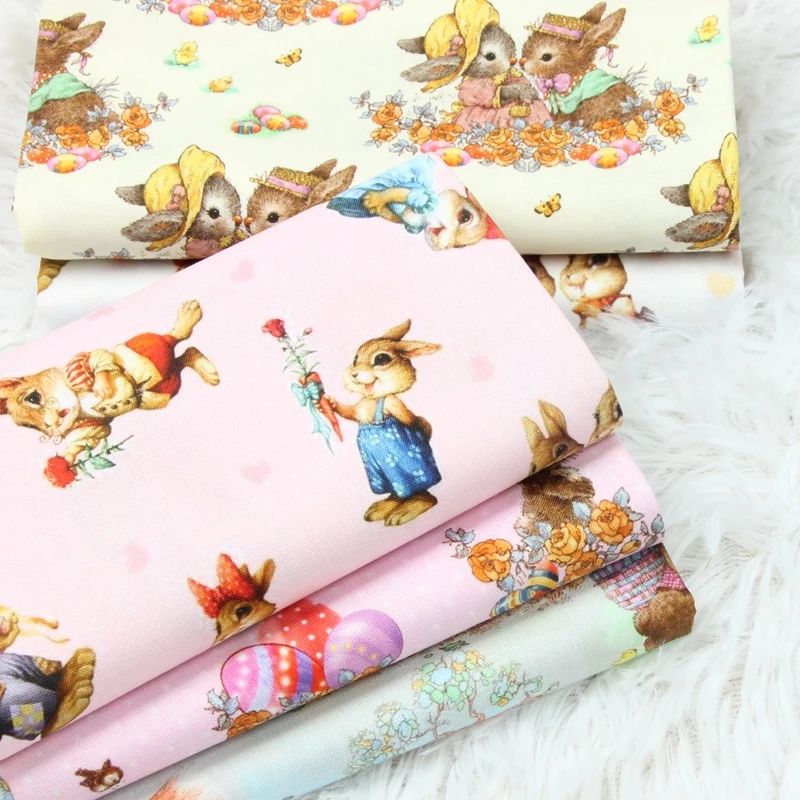 Easter Cotton Fabrics | Cotton Fabric Bunnies | Cotton Fabrics Retro ...