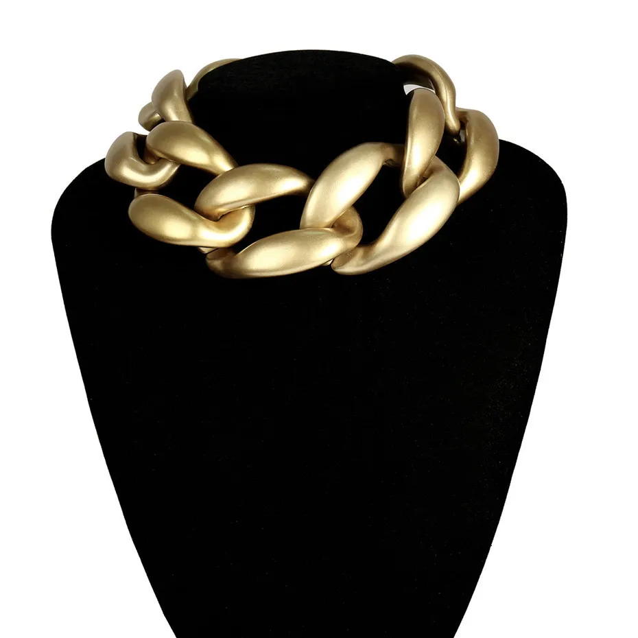 Exaggerated Gold Color Chunky Collar Necklace | Muduh Collection