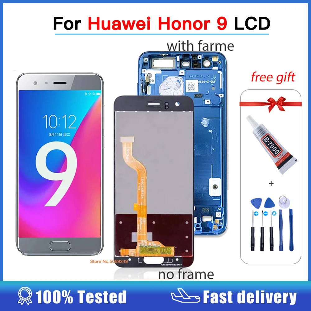 For-Huawei-Honor-9-Display-With-Frame-5-15-For-Honor9-STF-L09-STF-AL10 ...
