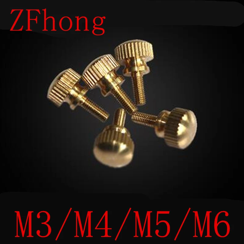 10/20PCS/LOT M3 M4 M5 M6 knurled Brass step head Hand tighten Thumb ...