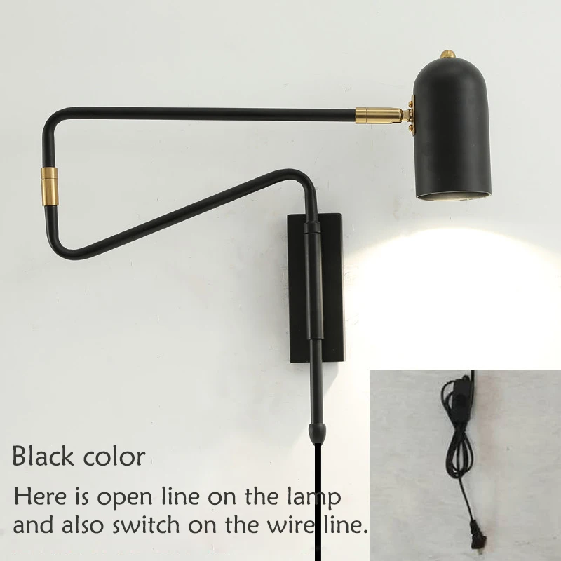Retractable Long Swing-Arm Wall lamp - Lighting4Home