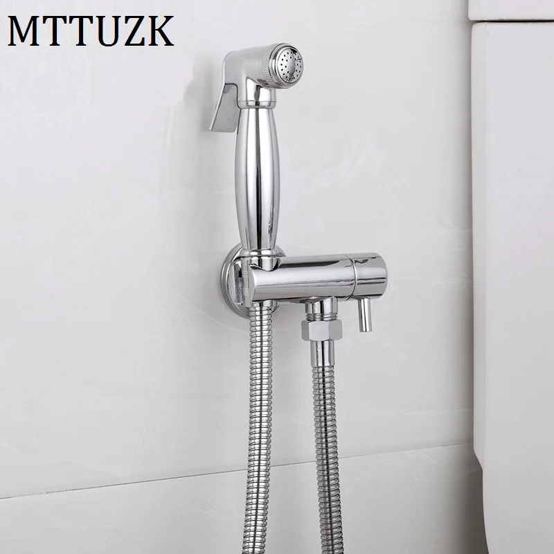 Mttuzk Solid Brass Chrome Plating Bidet Toilet Handheld Bidet Spray Gun