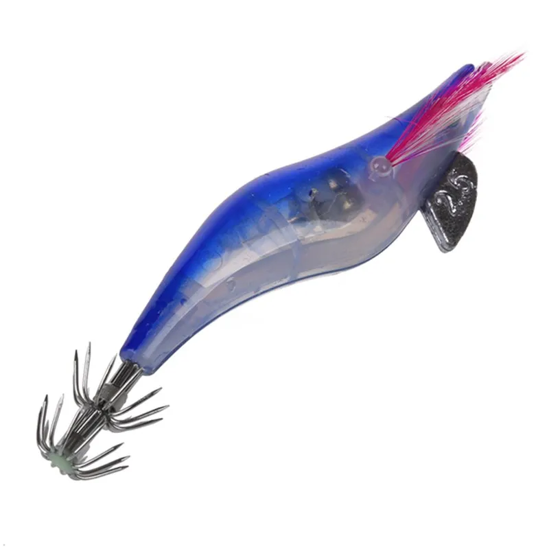 Pack for 4 10.5cm Shrimp Flashing LED Light Squid Jig Fishing Lure ...