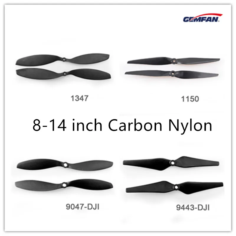 4Pair-8PCS-8inch-10inch-11inch-12inch-8045-1038-1245-Carbon-Nylon-CW ...