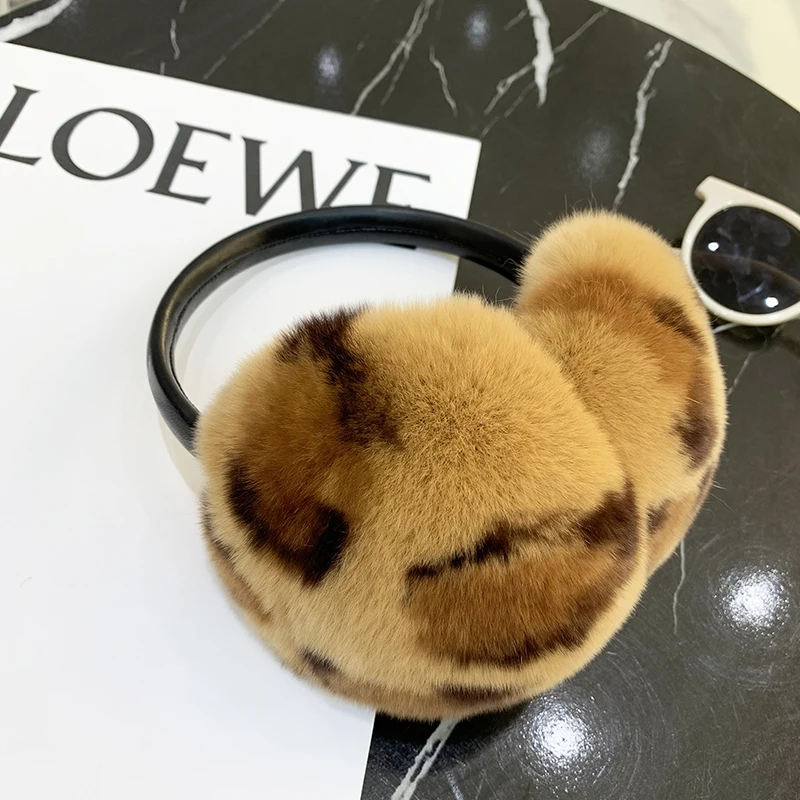 Rex Rabbit Fur Earmuff Women's Autumn and Winter Warm Earmuffs Earmuff ...