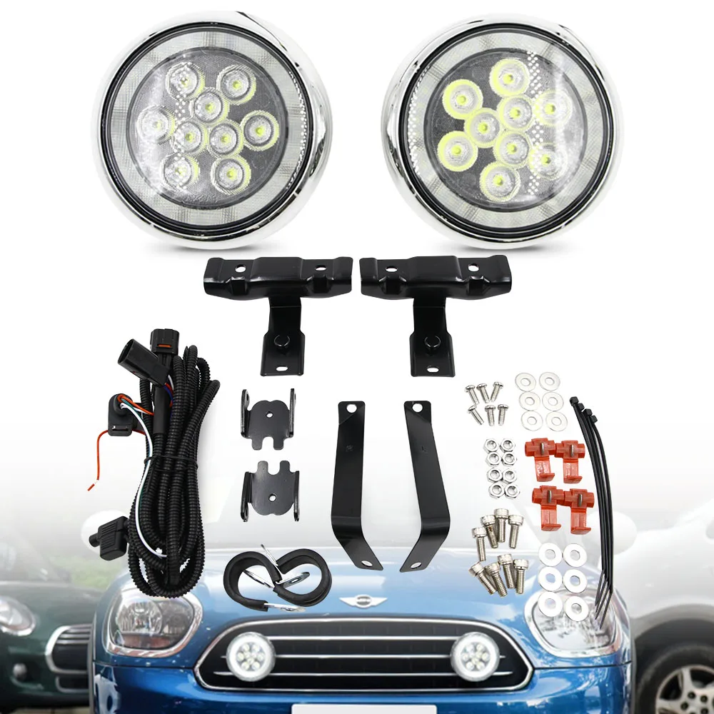 2pcs Chrome/black For Mini Cooper F55 F56 F57 2014 2015 2016 Led Rally ...