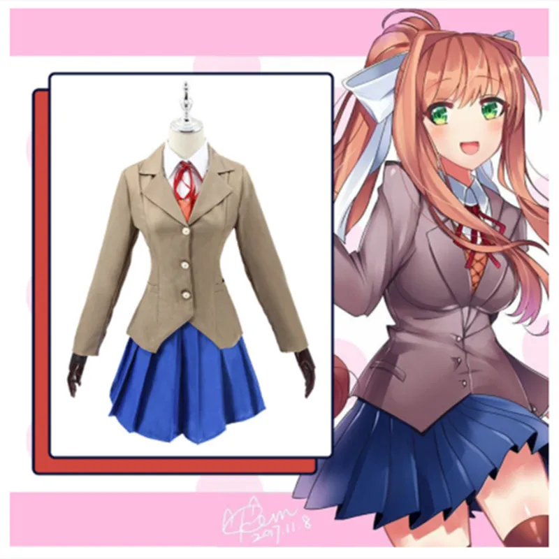 Game-Natsuki-Cosplay-Costumes-Literature-Club-Monika-Uniforms-DDLC ...