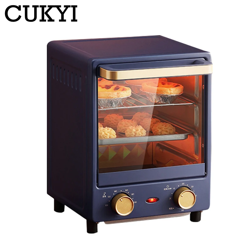 CUKYI Mini horno Vertical eléctrico de 12L, tostadora de pan, Pizza, pastel, galletas, 60 min ...