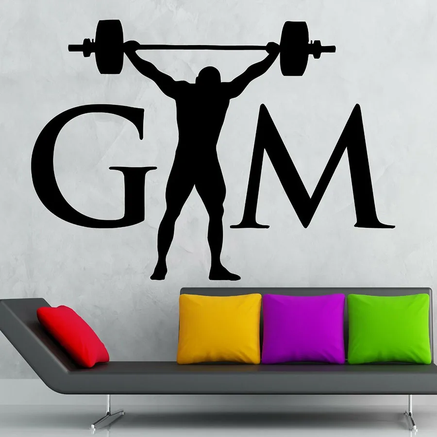 Gym Creative Wall Sticker Vinyl Window Glass Decal Sport Fitness ...