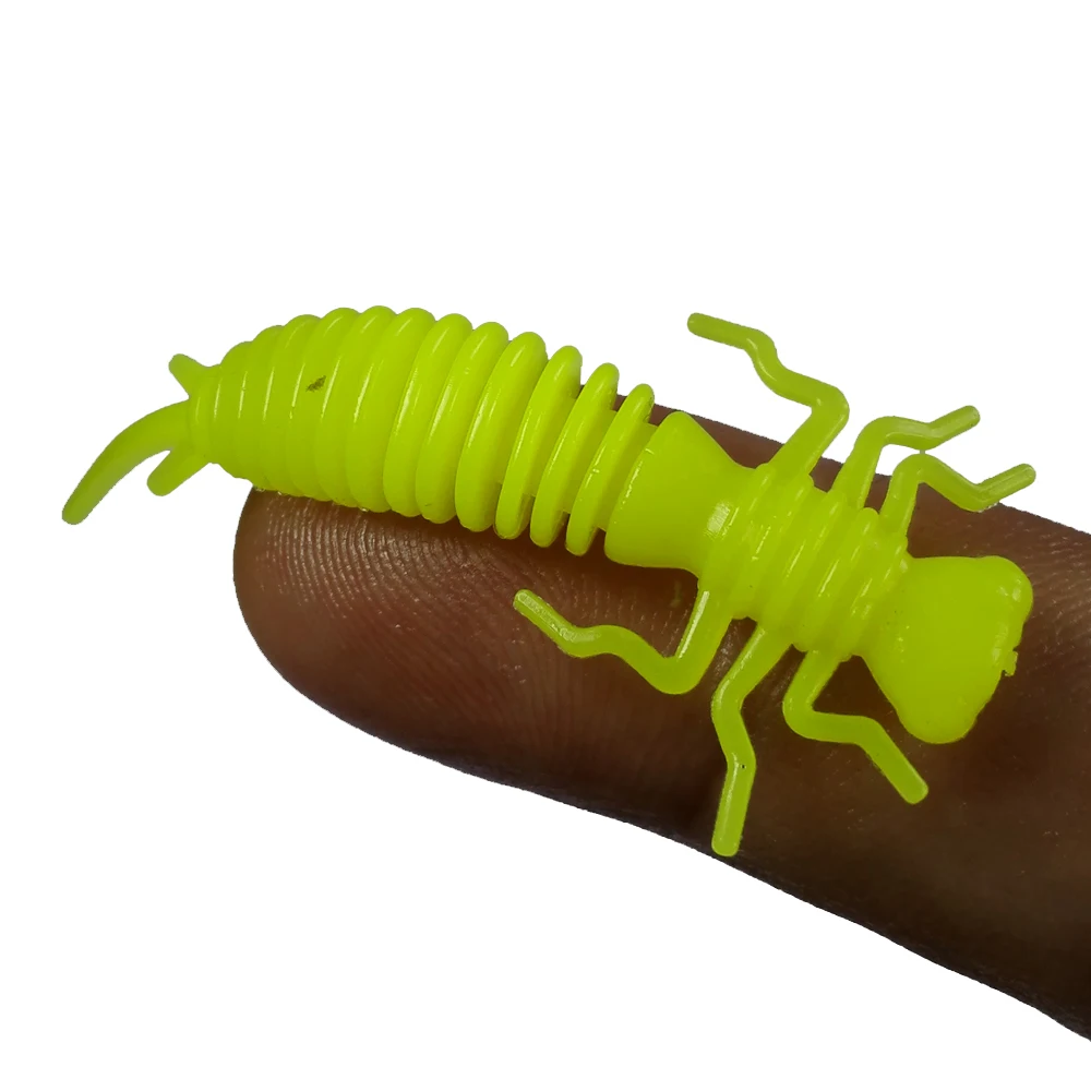 10pcs/lot 40mm 50mm Soft Plastic Lures Larva Freshwater Swimbaits ...