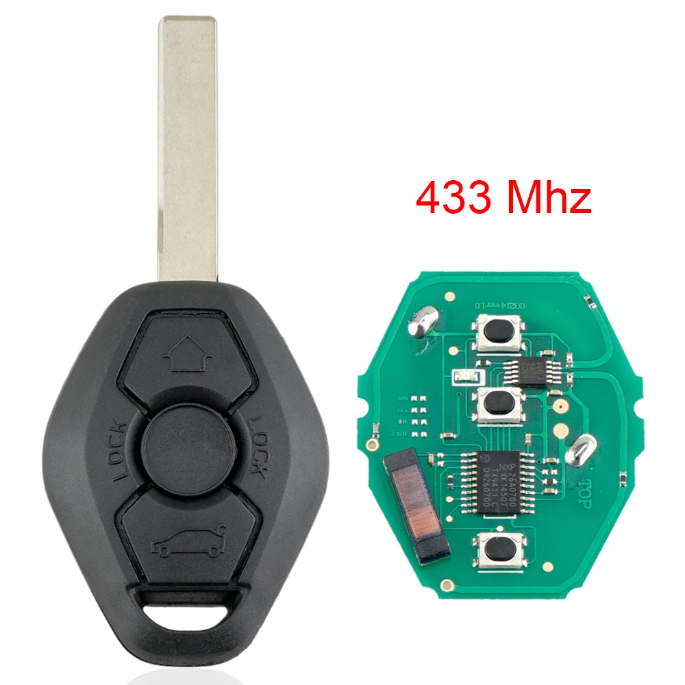 3 Knoppen 433Mhz Remote Key Met Id7944 Id46 Chip Fit Voor Bmw Cas2 5 ...