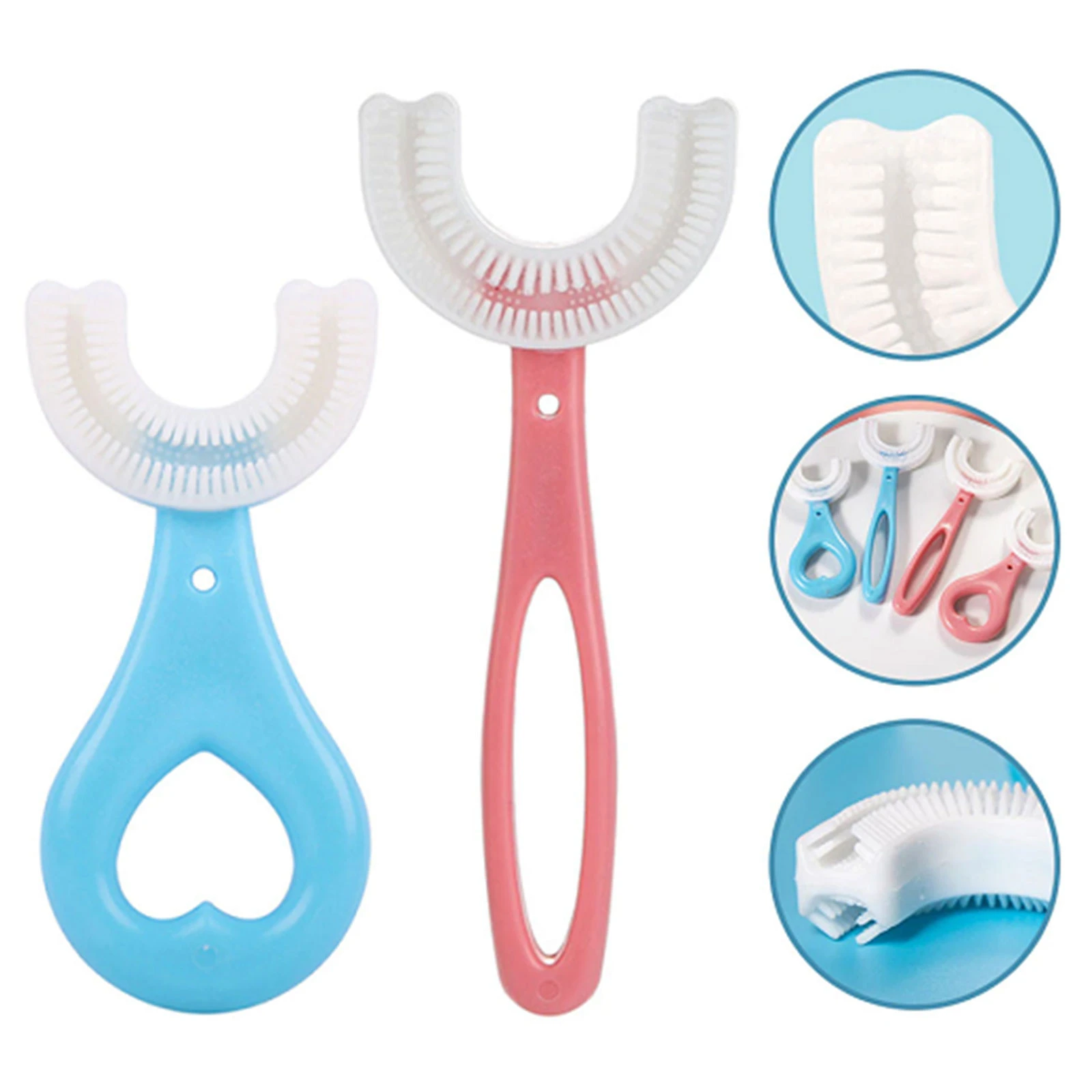 Baby Toothbrush Children 360 Degree U shaped Toothbrush Teethers Soft ...