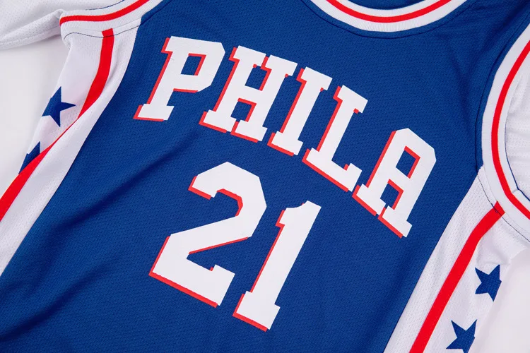 Philadelphia 76ers 21 Embiid Mock двухсекционная Баскетбольная одежда с ...